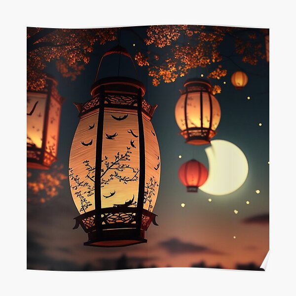 "Japanese Red lamp" Poster for Sale by Macho-Shop | Redbubble