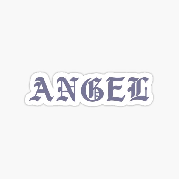 "Angel Old English Gothic Text Rhythm Grey" Sticker for Sale by ...