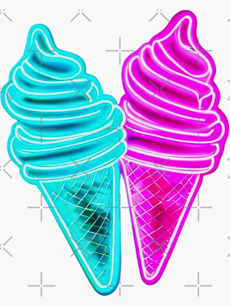 "Neon lights ice cream" Sticker for Sale by RachelRebel | Redbubble