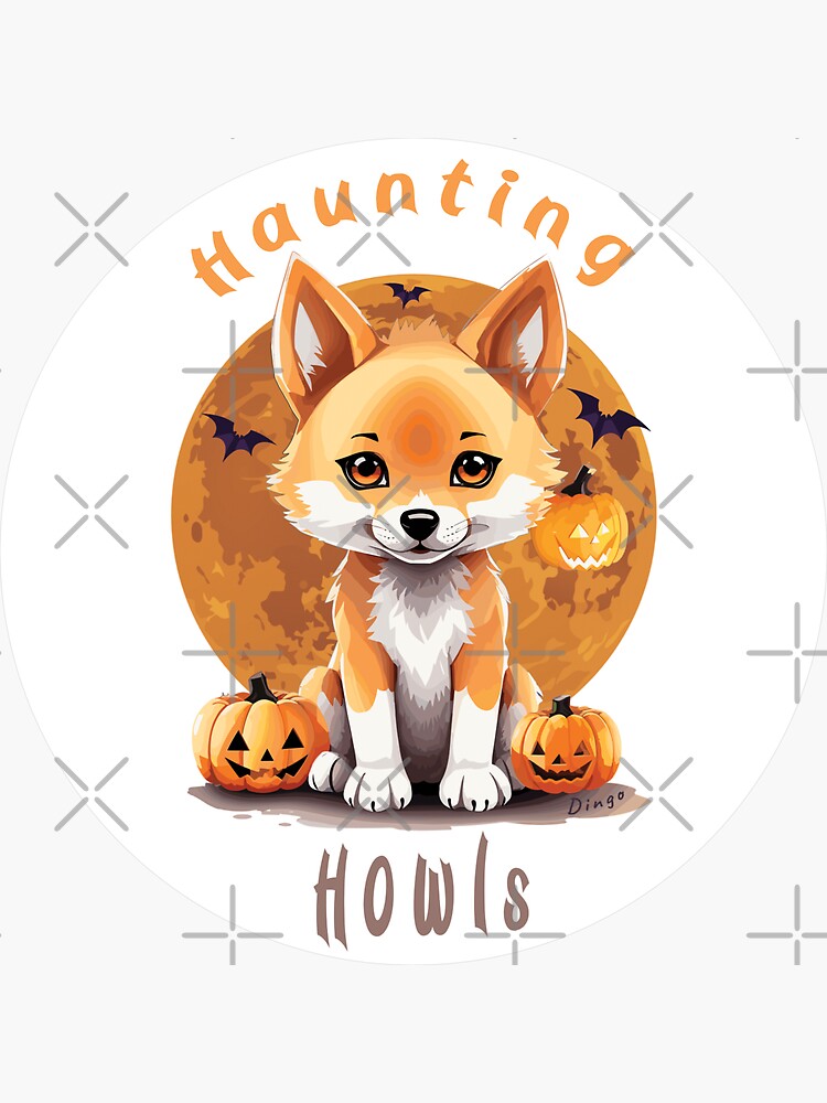"Kawaii Haunting Howls Dingo" Sticker for Sale by MvuuStudio | Redbubble