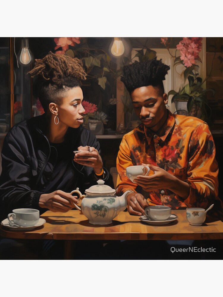 "BIPOC Tea Party | AI generated art" Sticker for Sale by QueerNEclectic ...