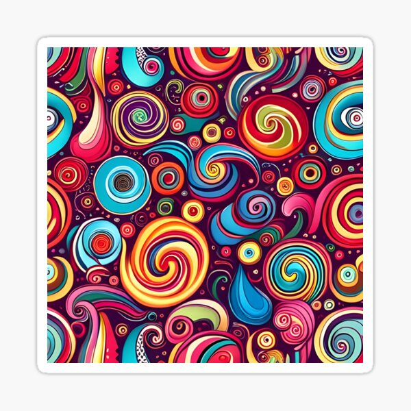 "Abstract Retro Candy Swirls" Sticker for Sale by Cjmotts | Redbubble