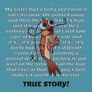 "Shrimp Sob Story (Shark Tale)" Sticker for Sale by daniasdesigns ...