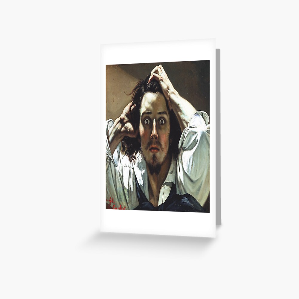 "The Desperate Man (Le Désespéré)-Gustave Courbet" Greeting Card for ...