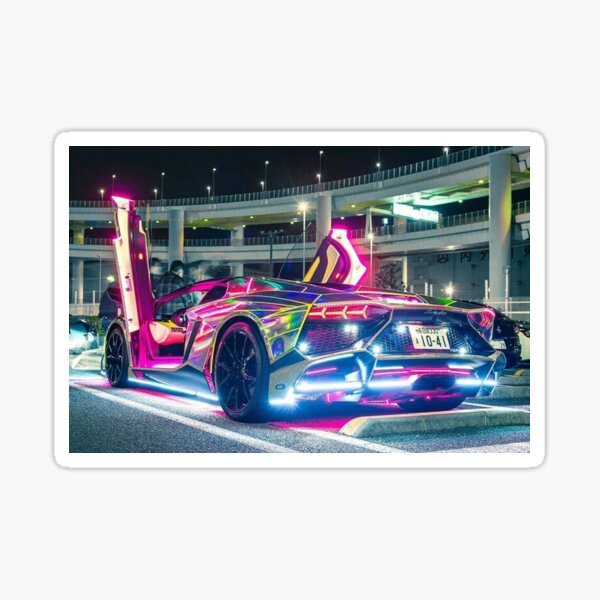 "Neon Light New Cars" Sticker for Sale by AshlyRussel | Redbubble