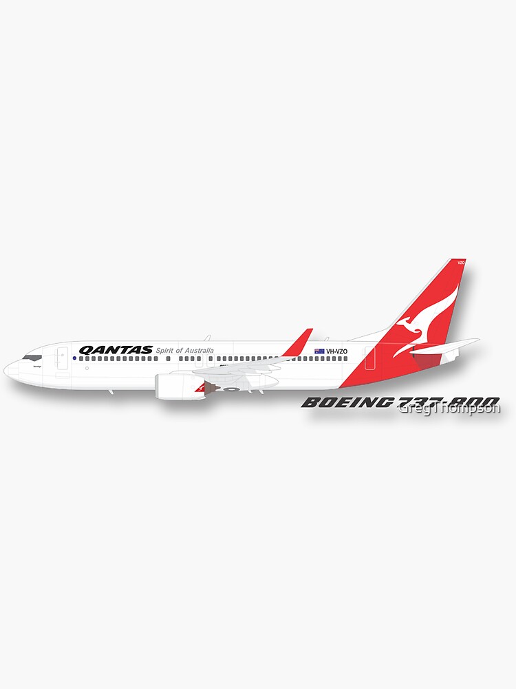 "Qantas Airways Boeing 737-800" Sticker for Sale by GregThompson ...