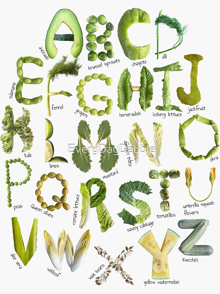 "Alphabet Picture for kids, Capital letter alphabet Eat your Veggies ...
