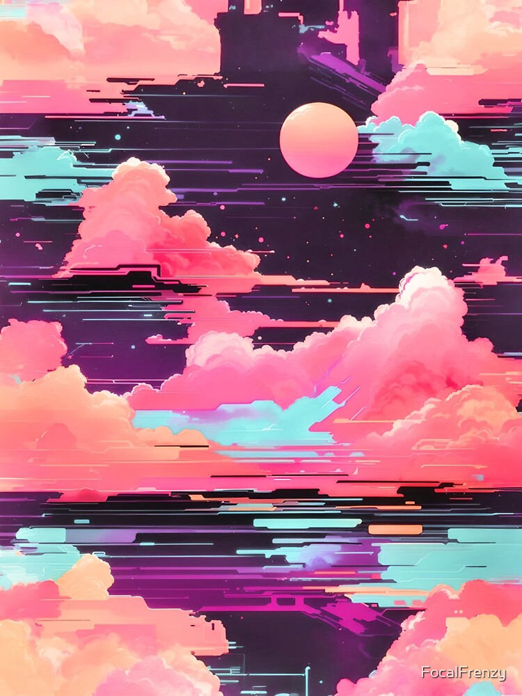 "1980s Art: Glitched Sky" Sticker for Sale by Kyle Aungst | Redbubble