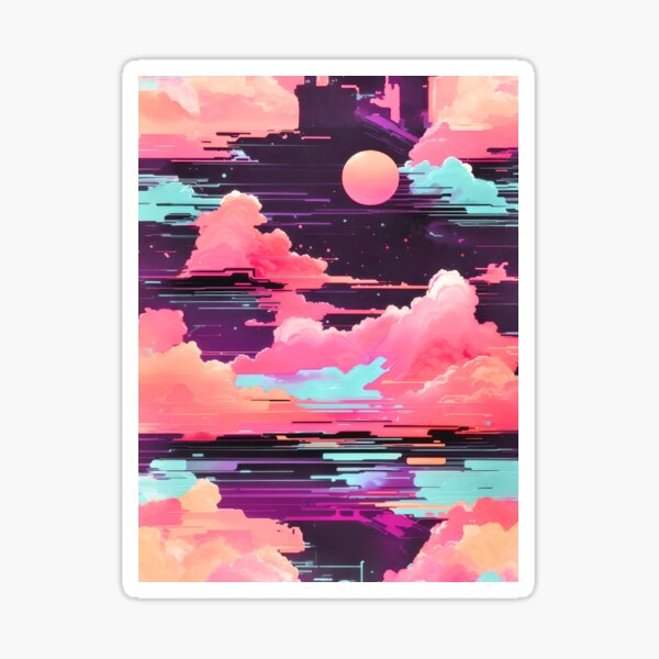 "1980s Art: Glitched Sky" Sticker for Sale by Kyle Aungst | Redbubble