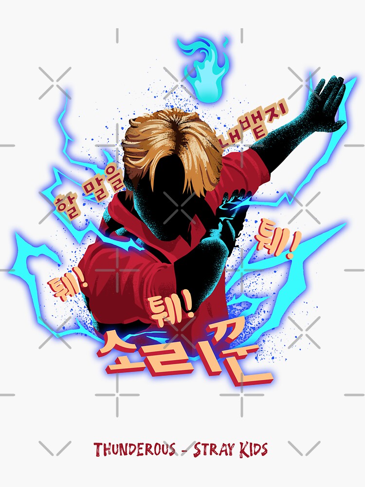 "lee know in thunderous stray kids" Sticker for Sale by Afire Designs ...