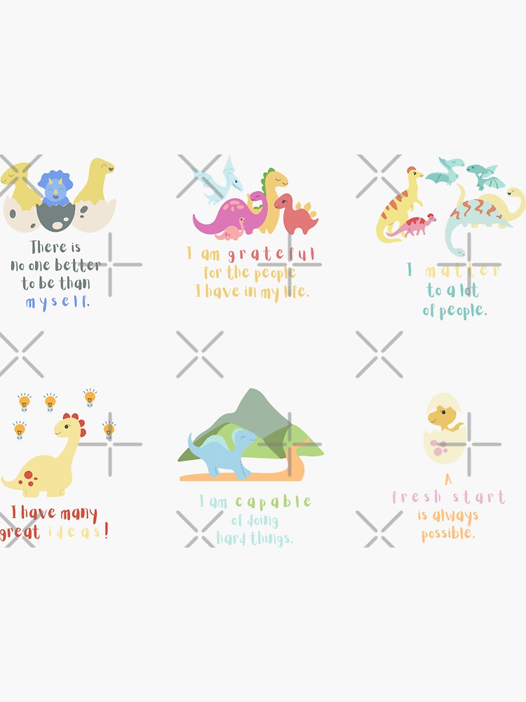 "Dinosaur theme children positive affirmation " Sticker for Sale by ...