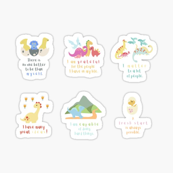 "Dinosaur theme children positive affirmation " Sticker for Sale by ...