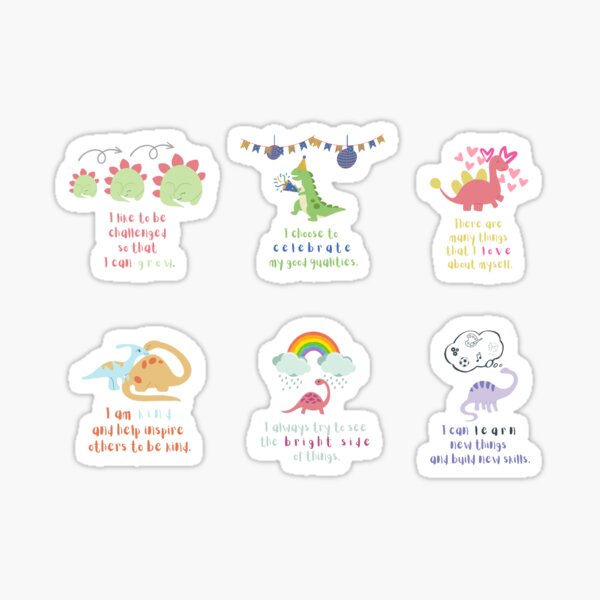 "Dinosaur theme children positive affirmation " Sticker for Sale by ...