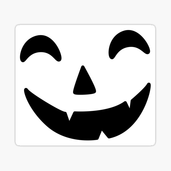 "Halloween Fall Pumpkin Face with Cute Grin" Sticker for Sale by ...