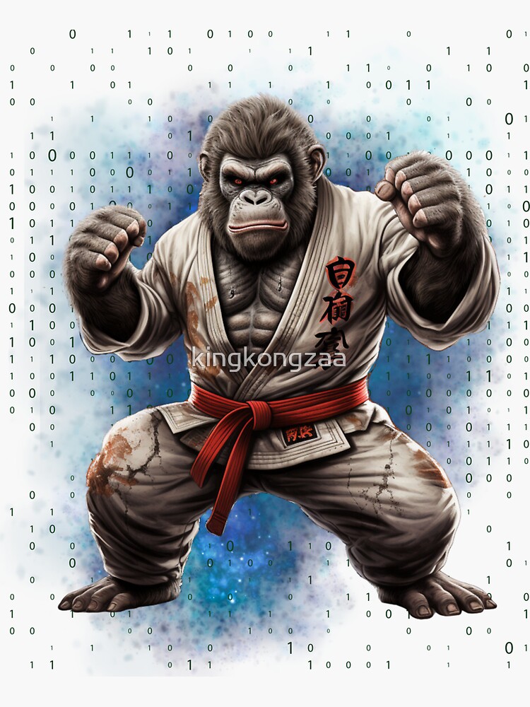 "Matrix Karate Gorilla " Sticker for Sale by kingkongzaa | Redbubble