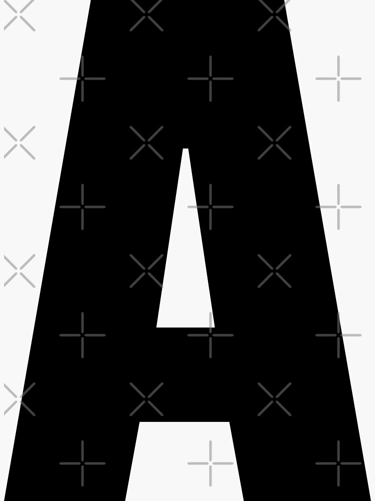 "Alphabet Letter A Uppercase Black" Sticker for Sale by MadfishDesigns ...