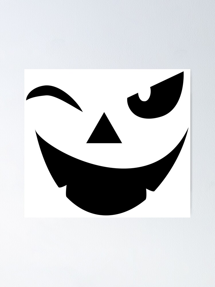 "Halloween Fall Pumpkin Face with Creepy Grin" Poster for Sale by ...