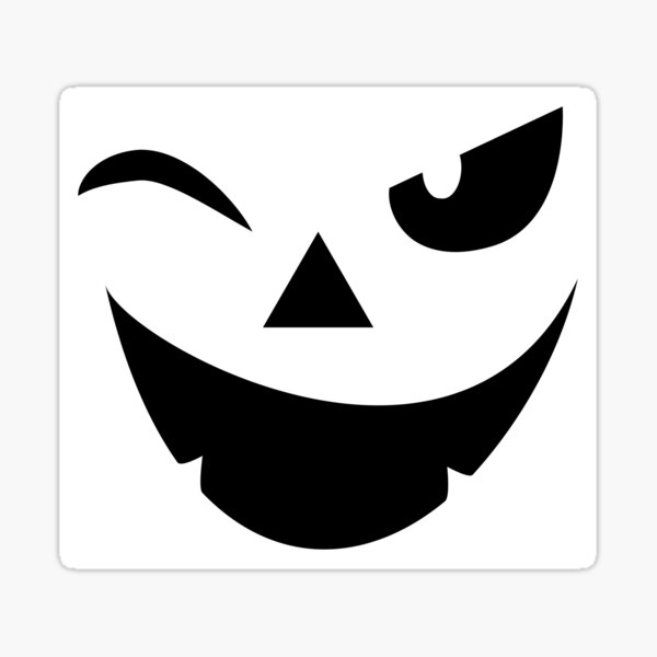 "Halloween Fall Pumpkin Face with Creepy Grin" Sticker for Sale by ...