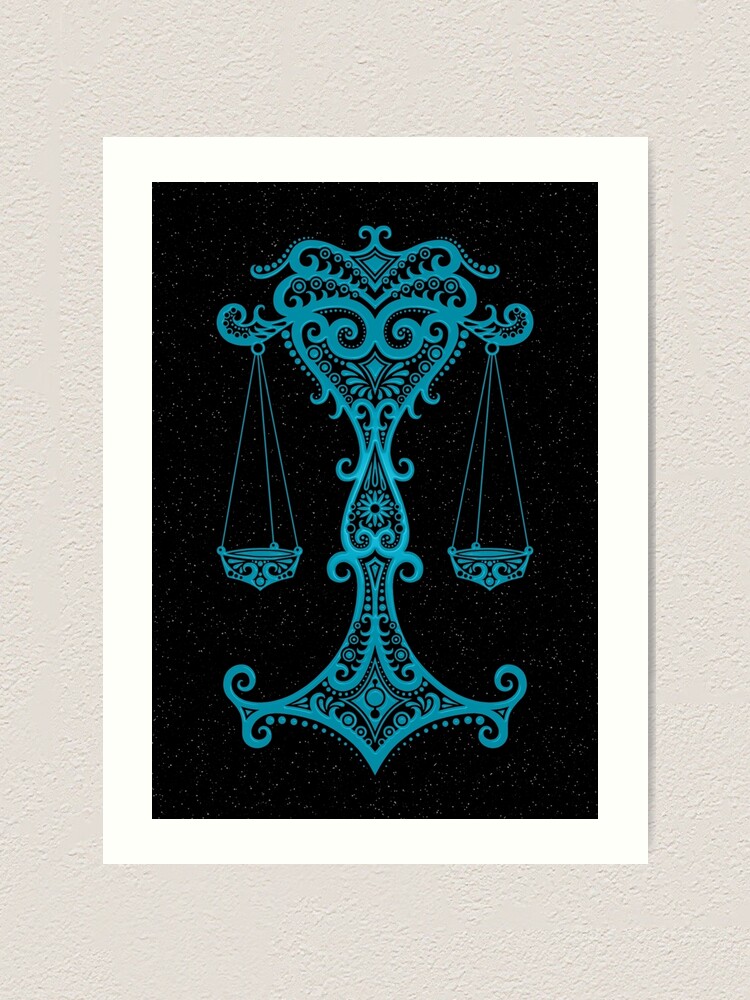 "Blue Libra Zodiac Sign in the Stars" Art Print for Sale by JeffBartels ...