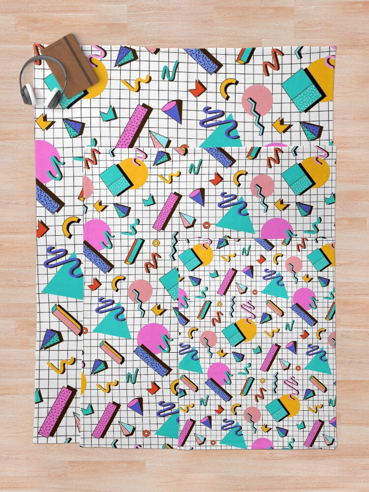 "Funky 80s eighties Memphis Pattern Design" Throw Blanket for Sale by ...