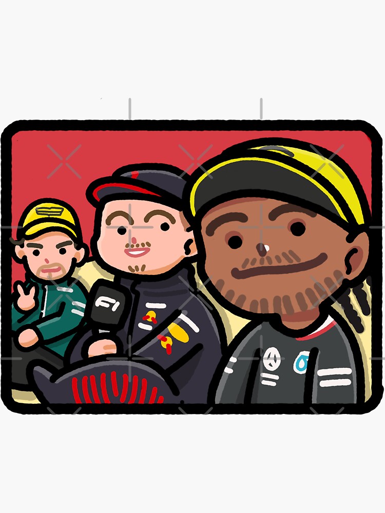 "F1 World Champions Selfie in Cute Chibi Style (Max, Alonso, Hamilton ...