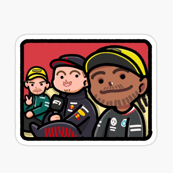 "F1 World Champions Selfie in Cute Chibi Style (Max, Alonso, Hamilton ...