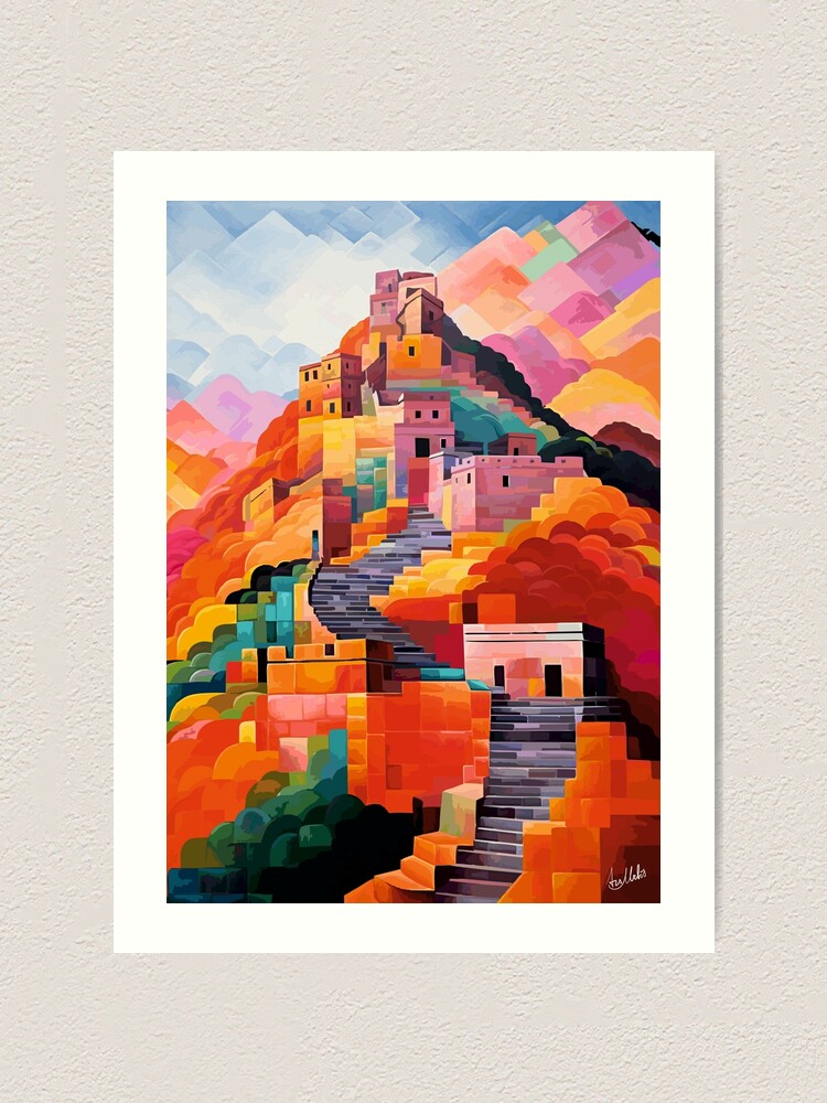 "Great Wall of China Abstract Art (China)" Art Print for Sale by ...