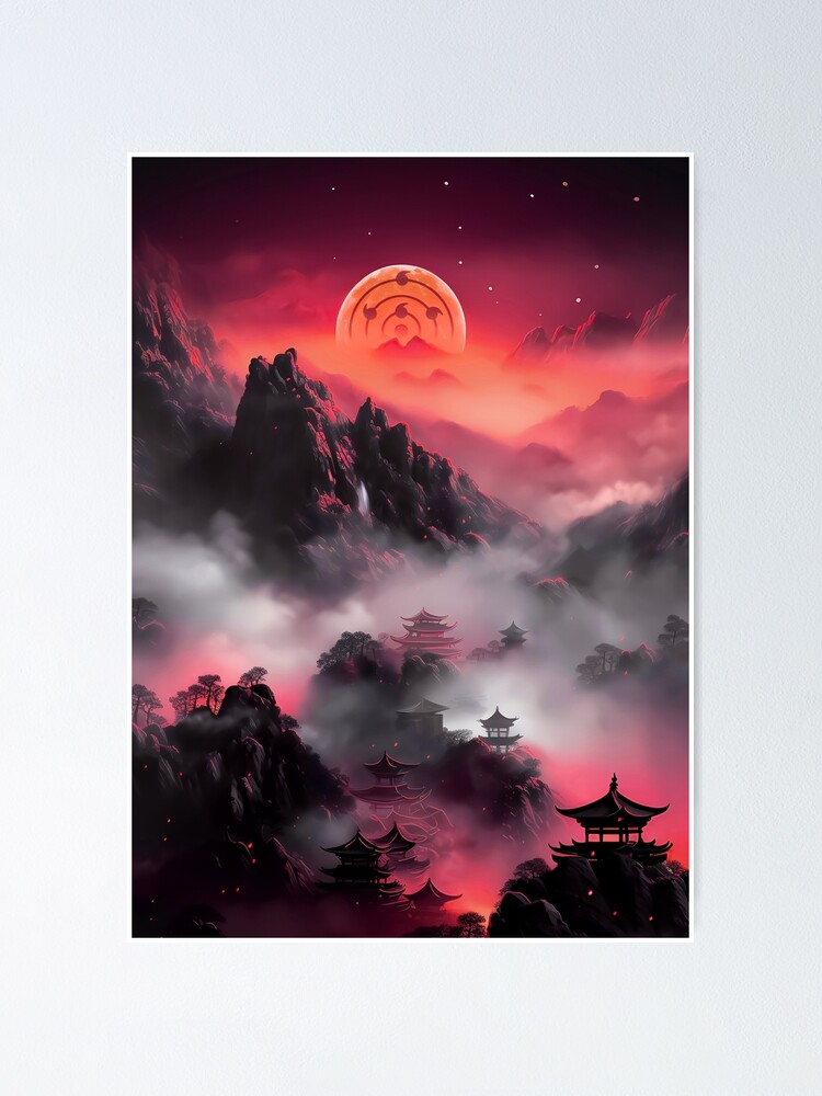 "Anime Red Moon (Poster)" Posterundefined by Themoooh | Redbubble