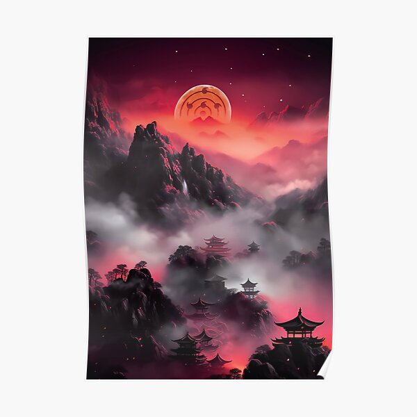 "Anime Red Moon (Poster)" Posterundefined by Themoooh | Redbubble