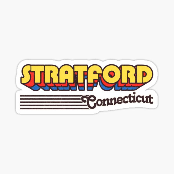 "Stratford, Connecticut | Retro Stripes" Sticker by retroready | Redbubble
