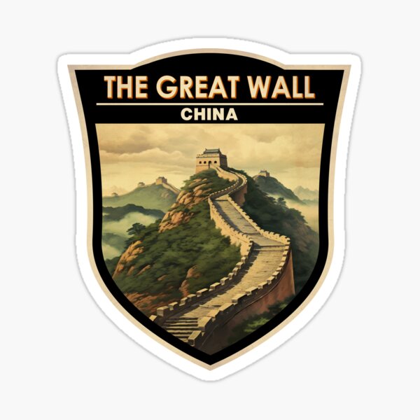 "The Great Wall of China Travel Art Badge" Sticker for Sale by ...