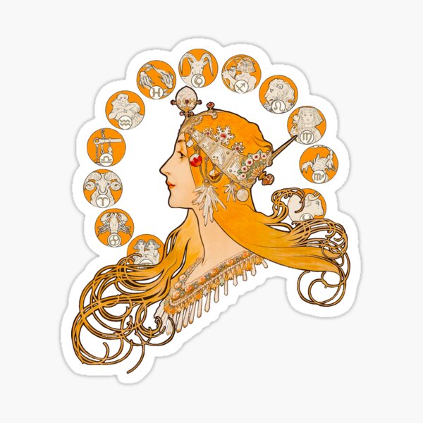 "HD. Zodiac, by Alphonse Mucha (zodiac signs mandala version) HIGH ...