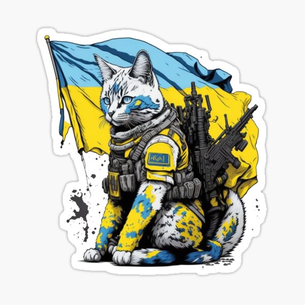 "Cat ukraine,Feed the animals of Ukraine,Flag ukraine" Sticker for Sale ...