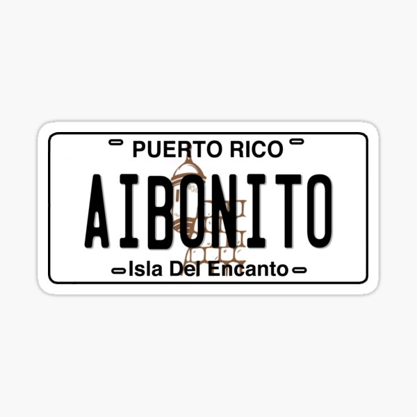 "Aibonito Puerto Rico License Plate" Sticker for Sale by ...