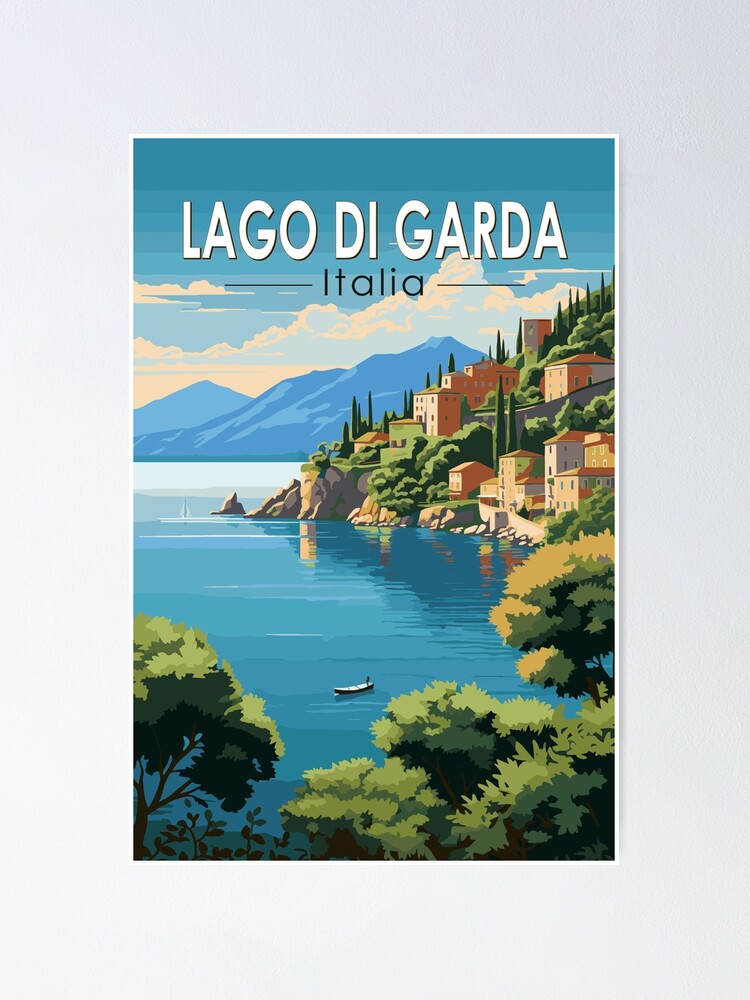 "Lago di Garda Italia Travel Art Vintage" Poster for Sale by ...