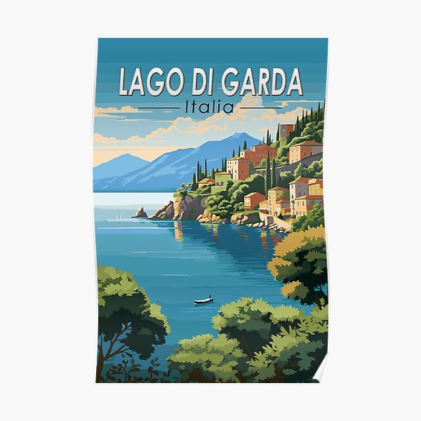 "Lago di Garda Italia Travel Art Vintage" Poster for Sale by ...