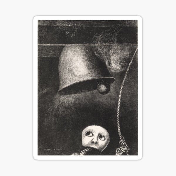 "A Mask Sounds the Death Knell by Odilon Redon 1882" Sticker for Sale ...