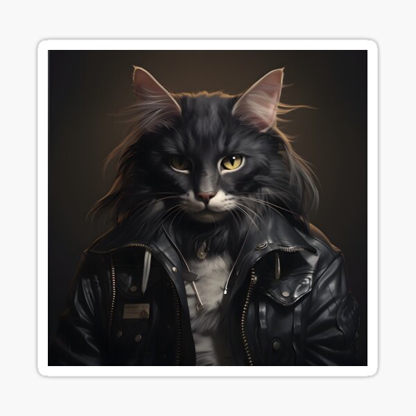 "Biker Cat" Sticker for Sale by ThornAndCo914 | Redbubble