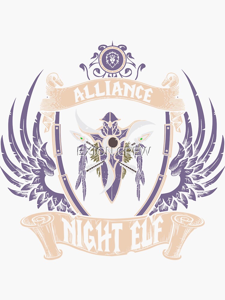 "NIGHT ELF - WAR CREST" Sticker for Sale by exionstudios | Redbubble
