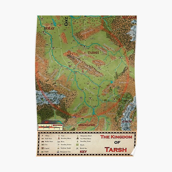 "The Kingdom of Tarsh - a Gloranthan Map" Poster for Sale by Sbrayarts ...