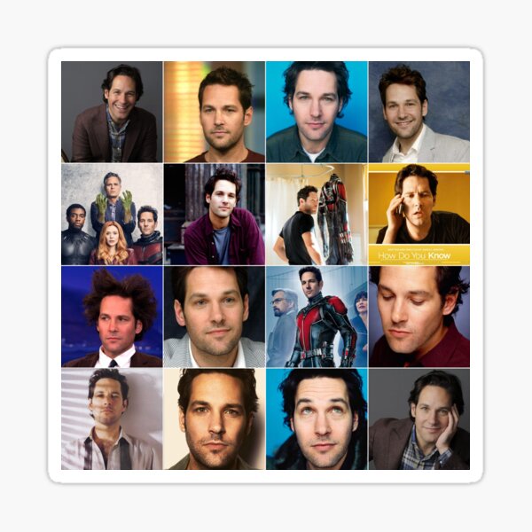 "Paul Rudd Photo Collage" Sticker for Sale by GoghGetta | Redbubble