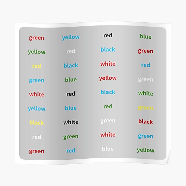 "Stroop test English" Poster by TintenklecksArt | Redbubble