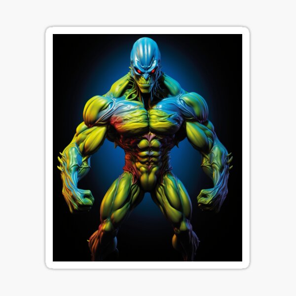 "Alien Monster Bodybuilder" Sticker for Sale by JLCableStudio | Redbubble
