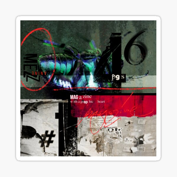 "46pgs graphic magazine cover challenge #1" Sticker for Sale by burbuja ...