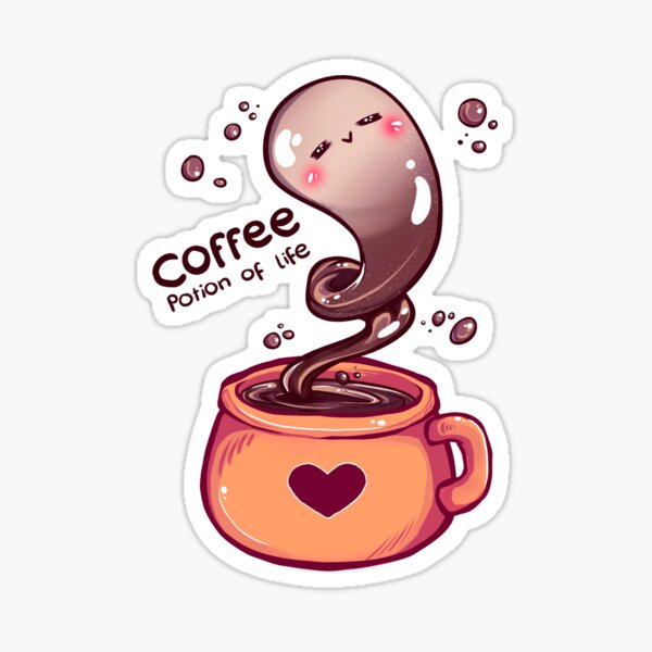 "Coffee - potion of life / coffee - potion of life" Sticker by Sandra ...