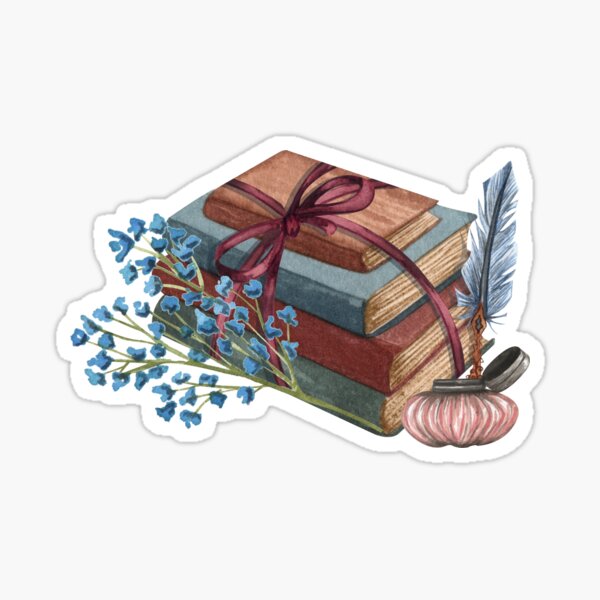"Ribbon-Tied Cottagecore Books" Sticker for Sale by Cozy-Home10 | Redbubble