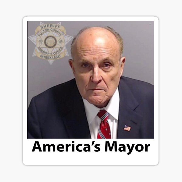 "Rudy Giuliani Mugshot - America's Mayor" Sticker for Sale by mmarcuse ...