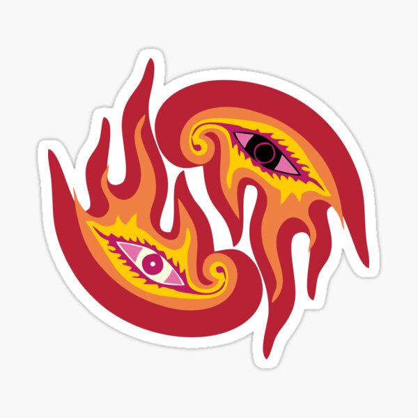 "Dual Red Eye Fire" Sticker for Sale by daluiski1002 | Redbubble