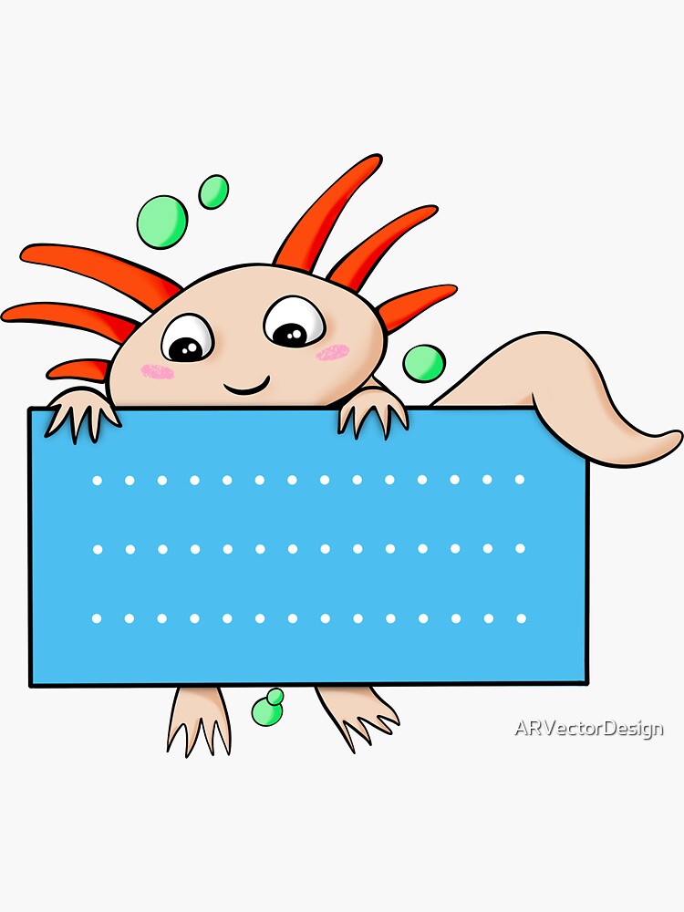 "Cute Axolotl Labels" Sticker by ARVectorDesign | Redbubble