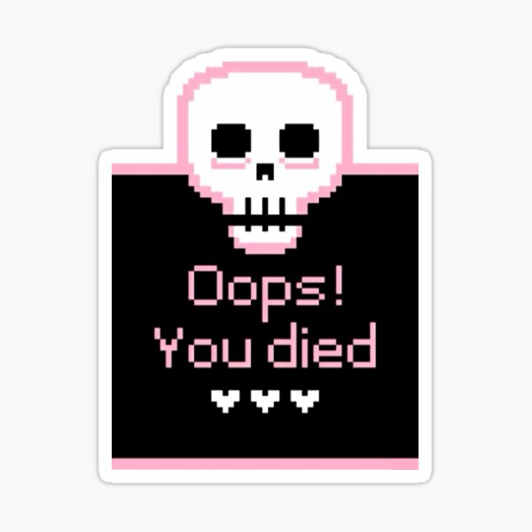"Goth Oops! You died Cute " Sticker for Sale by umvodtom8 | Redbubble